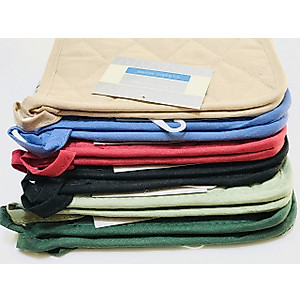 Jalpa 100% Cotton Pot Holder, Hot pad Set of 6 Total 12 Count Big Size Color Pot Holder Variety Pack Kitchen Cooking Chef Linens Classic Farmhouse Kitchen Set(12 PCS)