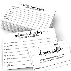 321Done Baby Shower Bundle: Diaper Raffle and Advice for Mom-to-Be - White