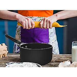 Clover Supply Co. Nonstick Saucepan Set with Lids Pots - Multipurpose Use for Home Kitchen or Restaurant - Glass Lids - 1 Quart and 2 Quart