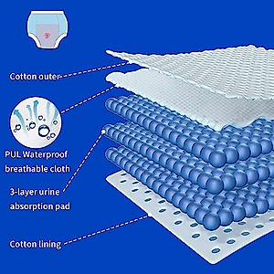 BIG ELEPHANT Baby Boys' 6 Pack Toddler Potty Training Pants 100% Cotton Waterproof Underpants, 3T