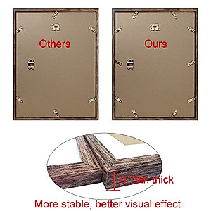 SESEAT 12x16 Picture Frame Rustic Brown, Display Pictures 9x12 with Mat or 12x16 without Mat, Photo Frames Wall Gallery, 1 Pack