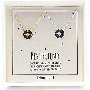 compass necklace, Best friend necklace for 2, BFF Necklace, friendship necklace for 2, silver dainty necklace, Christmas gift, Graduation gifts, valentines