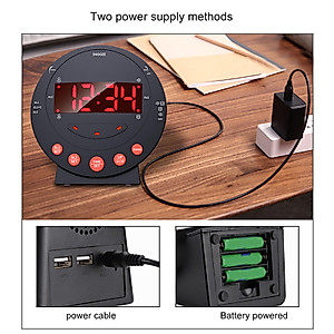 Alarm Clock 113 Decibels Sonic Vibrating Alarm Clock Red Flashing Light Super Shaker Extra Alarm Clock for Student Adult Elder