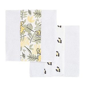 Disney Dumbo White and Grey 2Pk 100% Cotton Muslin Burp Cloths