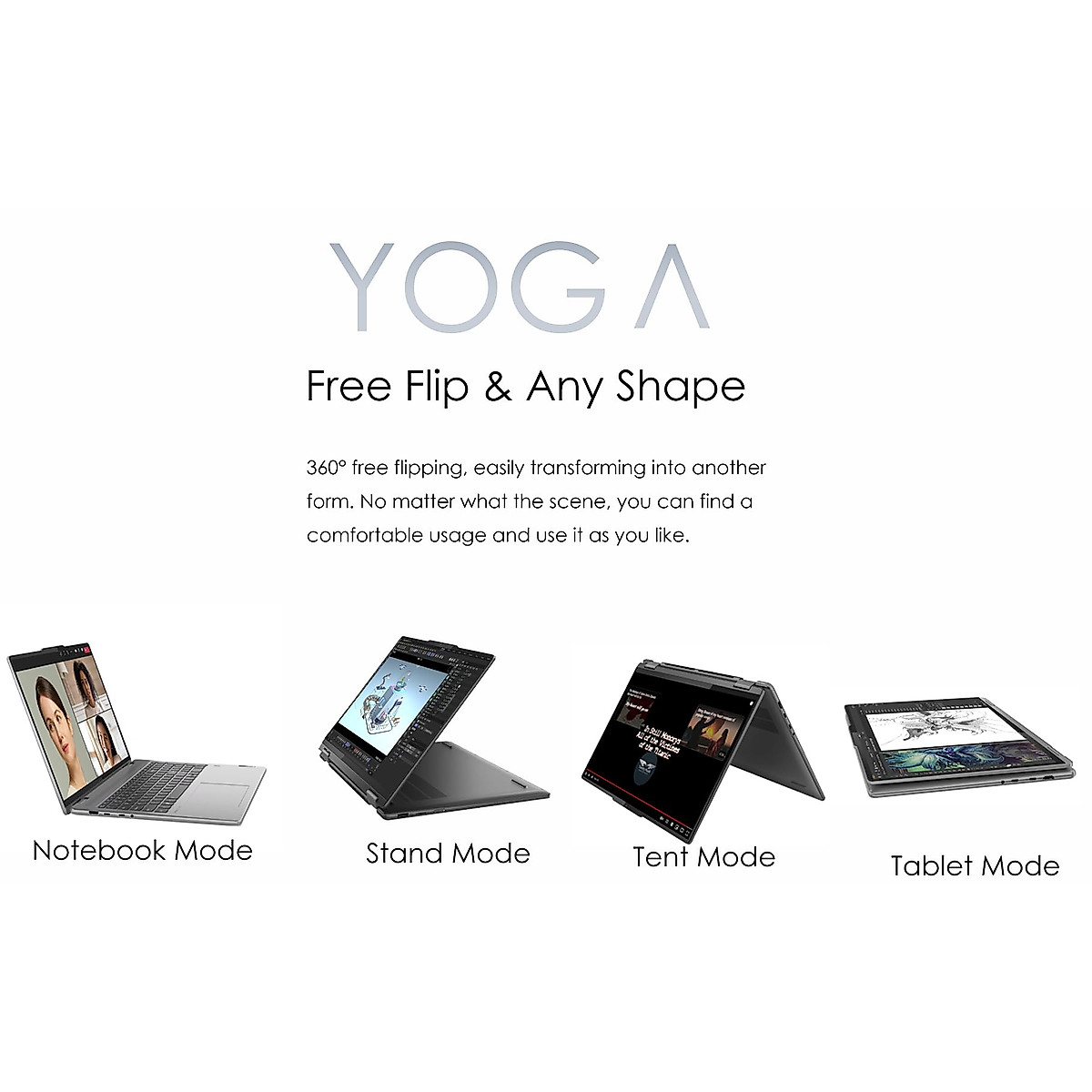 Lenovo Yoga 7i 2-in-1 14" 2.2K 16:10 Touchscreen 0.69" Slim Laptop Intel Evo 10-Core i7-1355U 2 x Thunderbolt Wi-Fi 6 Long Battery Life - 12H Win11Pro W/Stylus Pen (16GB RAM | 512GB PCIe SSD)