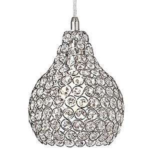Westinghouse Lighting 6103700 One-Light Indoor Mini Pendant, Brushed Nickel Finish Crystal Jewel Shade, RED