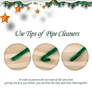 110 Pieces Green Pipe Cleaners, Pipe Cleaners Craft, Craft Pipe Cleaners Chenille Stem Bulk, Art Pipe Cleaners for Creative Decoration Christmas Valentine's Mother's Day