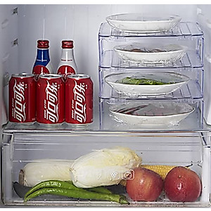 Refrigerator Organizer Shelf, Fridge Stackable Storage Rack 2 PACK, Clear Multilayer Container for Bowls and Plates, Freezer, Kitchen Storage, Cabinet, Pantry