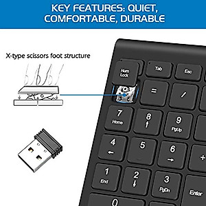Foloda Wireless Number Pads, Numeric Keypad Numpad 22 Keys Portable 2.4 GHz Financial Accounting Number Keyboard Extensions 10 Key for Laptop, PC, Desktop, Surface Pro, Notebook