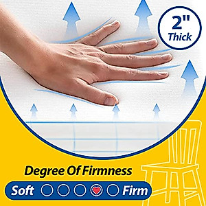 AAAAAcessories Square Chair Cushions with Ties and Removable Cover, 2" Thick Kitchen Chair Pads, Indoor Dining Room Chair Cushions, 16" x 16", 6 Pack, Wine Red