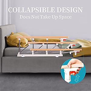 lefeke Bed Rails for Elderly Adults Safety，Folding Bedside Assist Rail Handle,Collapsible Bed Cane Bed Guard,Bed Railing for Seniors,Adjustable Bed Assist Handle for Preventing Falling Out of Bed