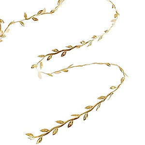 DECORA 36 Yards Artificial Gold Leaf Ribbon Trim for Wreath Making and Christmas Gift Wrapping Wedding Decoration
