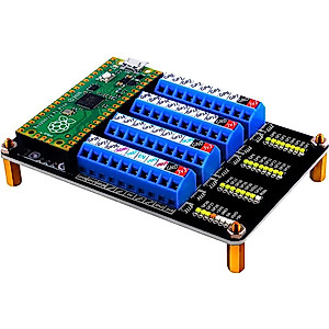 RedTagCanada for Raspberry Pi Pico Expansion Board 5V M2.5 40pin Led Out GPIO Screw Terminal with LED Data Protocol 12C UART Analog Digital