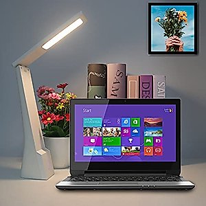 AOIRHLA Portable LED Desk Lamp, Rechargeable LED Lamp, Desk Lamp Battery Powered,Small Cordless Table Lamp, 3 Color Modes,3 Brightness Levels,White