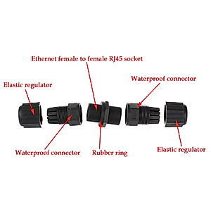 ANMBEST 5PCS M20 RJ45 Waterproof Cat5/5e 8P8C Connector IP67 Ethernet LAN Cable Connector Double Head Outdoor LAN Coupler Adapter Female to Female