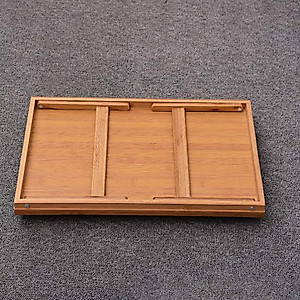 Garneck 1pc Folding Tray Bamboo Serving Tray Tea Set Tray Durable Bamboo Tray Home Decor Tray Decorative Tray Easy to Clean Tray Dinner Plate Tea Tray Coaster Platter Coffee Table
