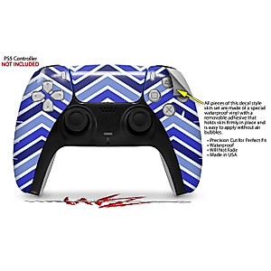 WraptorSkinz Skin Wrap compatible with Sony PS5 DualSense Controller Zig Zag Blues (CONTROLLER NOT INCLUDED)