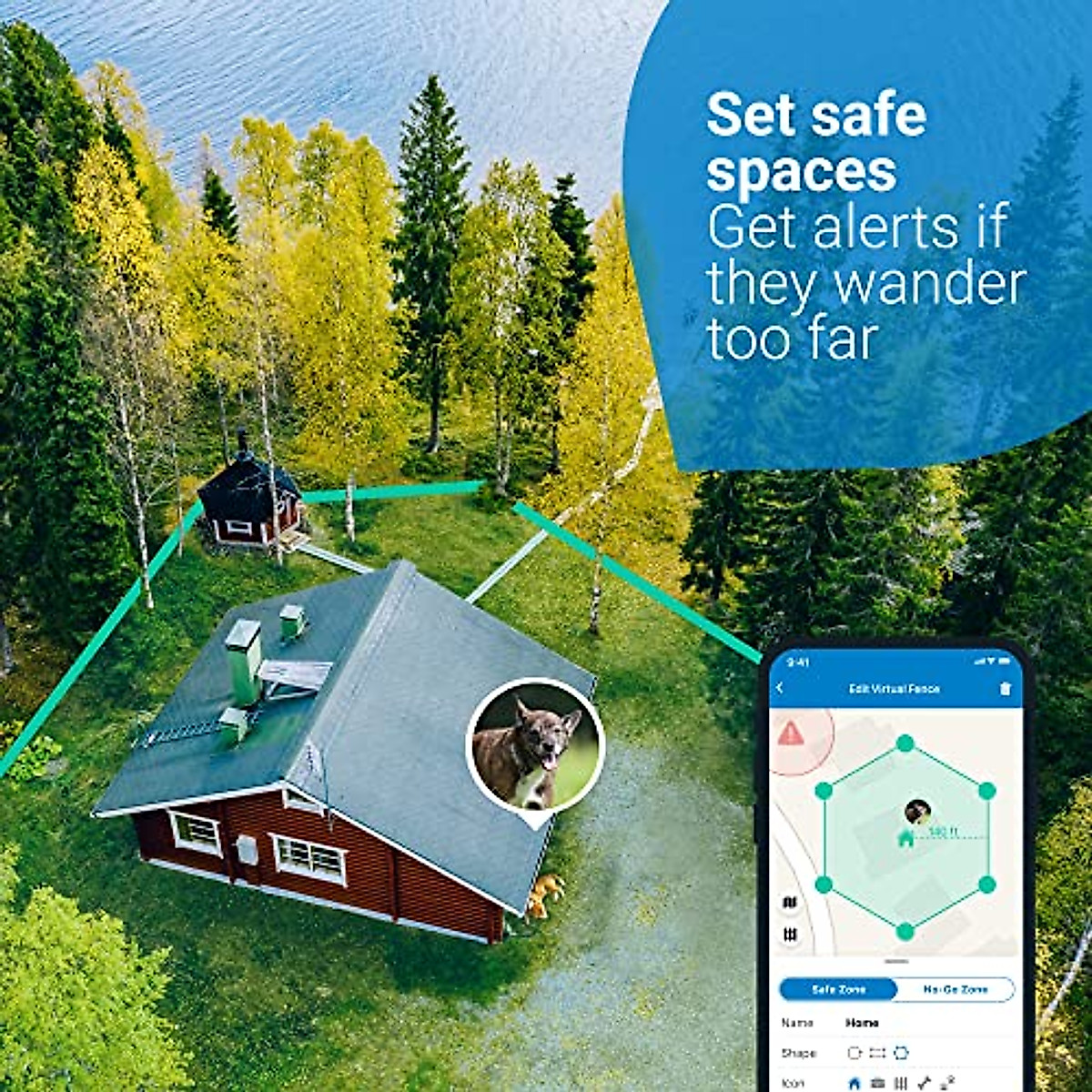 tractive GPS Pet Tracker for Dogs - Waterproof, GPS Location & Smart Activity Tracker, Unlimited Range, Works with Any Collar (Coffee), Beige, 3 Piece Set