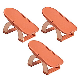 DOITOOL Storage Slots Organizer Stacker: 3pcs Display Holder Plastic for Sneakers Sandals Closet Organization Orange Stackable Shoe