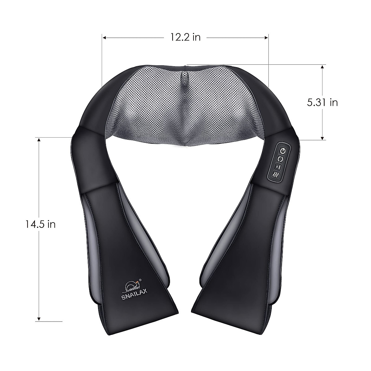 Snailax Cordless Massager - Shiatsu Neck and Shoulder Massager with Heat, Portable, Lumbar, Foot Electric Massage Pillow