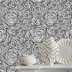 Idomural Peel and Stick Wallpaper Boho Floral Wallpaper Removable Abstract Rose Flower Wallpaper for Bedroom Bathroom Renter Friendly Contact Paper for Cabinet Accent Wall 17.7in x 118in