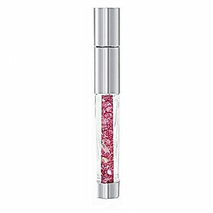 64GB USB 2.0 Flash Drive Rhinestone Diamond Crystal Flash Drive Glitter Lipstick Case Shape USB Drive Shining Necklace Jump Drive Pen Drive Funny Memory Stick for Gift (64GB, Sakura Pink)