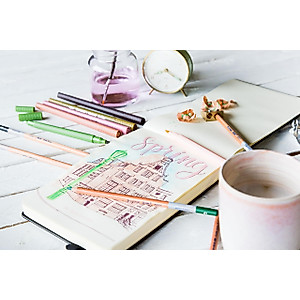 Bruynzeel Design Professional Watercolour Pencils Set of 24 + Brush | Water Soluble Artist Pencils for Drawing, Colouring & Painting