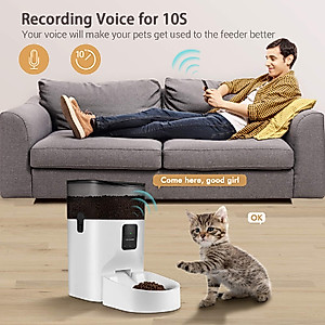 7L Smart Cat Feeder - WiFi Enabled Pet Food Dispenser for Cat and Dog Auto Timed Cat Feeder with App Remote Control|Programmable Timer|Voice Reorder| Portions Control for Up to 15 Meals per Day