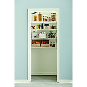 Rubbermaid Pantry 36" Closet Storage Organization System Kit, 4 Shelf System for Pantry Storage, White