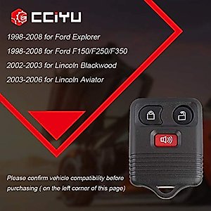 cciyu 4X Keyless Entry Remote Fob Case 3 Buttons Replacement for Ford for Lincoln for Mazda for Mercury (CWTWB1U212 CWTWB1U331 CWTWB1U345 GQ43VT11T)