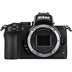 Nikon Z 50 Mirrorless Digital Camera (Body Only) (1634) + FTZ Mount Adapter + EN-EL25 Battery + 64GB Card + Case + Corel Software + HDMI Cable + Cleaning Set + More (International Model) (Renewed)