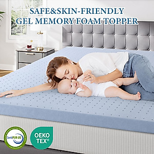 FP Flexpedic 2 Inch Twin Size Memory Foam Mattress Topper, Gel Cooling Bed Topper, Ventilated Design Soft Mattress Pad, Plush Feel, CertiPUR-US Certified, Purple