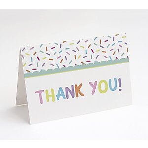 M Market On Mainstreet Sprinkle Thank You Cards for Baby Sprinkles/Baby Showers, Includes White Envelopes, 25 count