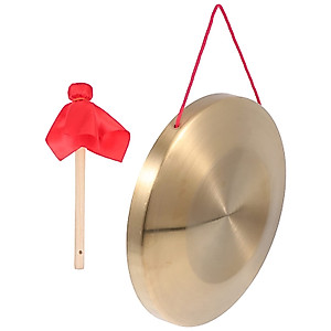 Generic Gong with Mallet, 32 cm/12.59inch Tam Tam Gong Traditional Chinese Percussion Instrument, Copper Decorative Chau Gong for Home, Office(42O43FLA148)