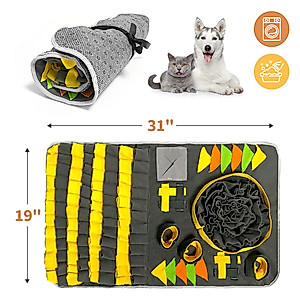 elecacc Snuffle Mat for Dogs, 19.7"×31.5" Snuffle Mat for Dogs Large Breed for Dogs/Cats/Rabbits Encourages Natural Foraging Skills & Mental Stimulation, Big Dog Snuffle Mat & Small Dog Snuffle Mat