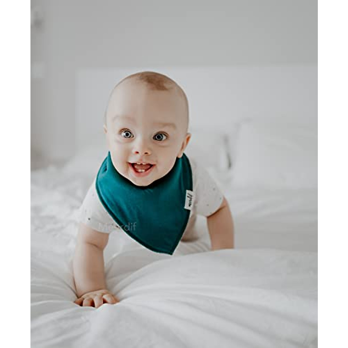 Meerdif Baby Bandana Drool Bibs 10 Pack Solid Organic Cotton Baby Bibs for Boys, Girls, Unisex - Plain Colors