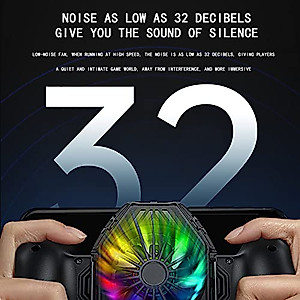 Mobile Cooling Controller, Phone Gaming Grip with Cooling Fan and Mobile Phone Holder, Maximum Stretchable Length 17.3CM, for YouTube, Tiktok Live Streaming, Vlog, Mobile Gaming