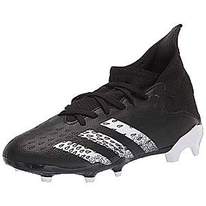 adidas Firm Ground Predator Freak .3 Soccer Shoe (boys) Black/White/Black 6 Big Kid