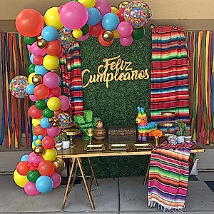 HYOWCH Fiesta Party Decorations, 130 Pcs Balloon Arch Kit for Cactus, Mexican Cinco de Mayo, Taco Theme Birthday, Baby Shower Supplies