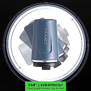 IWANGDS Leak Proof Travel Coffee Mug, Reusable Coffee Cup with Lid, Insulated Coffee Mug with Brush, Stainless Steel Vacuum Tumbler, Keep Hot & Cold, 13oz Mini Thermos with Cat Paw Pattern(Blue*1)