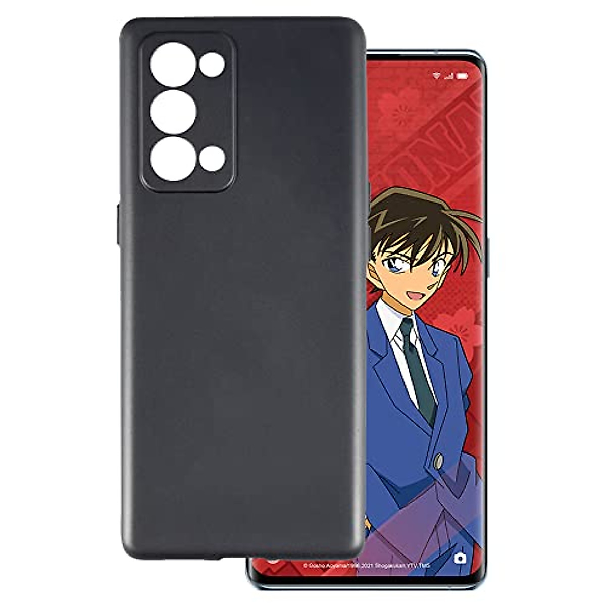 Shantime Oppo Reno 6 Pro+ 5G Case + Universal Mobile Phone Lanyards, Neck/Crossbody Soft Strap Silicone TPU Cover Bumper Shell for Oppo Reno 6 Pro Plus 5G (6.55”)