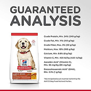 Hill's Science Diet Dry Dog Food, Puppy, Large Breeds, Chicken Meal and Oats Recipe, 30 lb. Bag