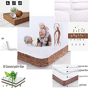 Hotel Thicken Folding Mattress, 3e Coconut Palm Mattress Pad Orthopedic Coir Sleeping Mat Firm Feel Quiet Tatami Guest Bed-8cm Twin