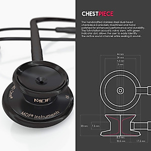 MDF MD One Epoch Lightweight Titanium Stethoscope, Adult, Pediatric, Free-Parts-for-Life, Burgundy Tube, Silver Chestpieces-Headset, MDF777DT17