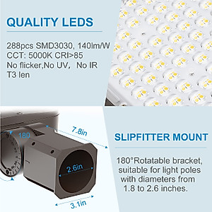 Lightdot 150W Parking Lot Lights 21000Lm (Eqv 600W HPS) 5000K Led Parking Lot Lights with Dusk to Dawn, ETL Listed LED Pole Light with Slipfitter Mount,IP65, Energy Saving