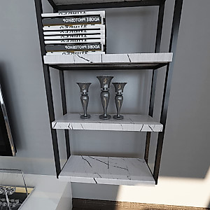 Black White Marble Paper Thick Glossy Countertop Contact Paper for Kitchen Bathroom Self Adhesive Waterproof Granite Wallpaper Stick and Peel Counter Top Laminant Marble Look Vinyl Countertop Paper