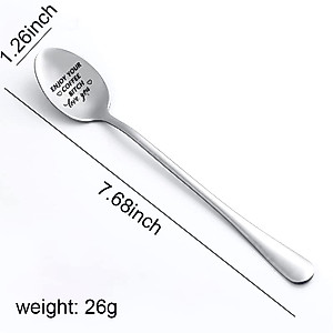 Best Friend Bestie Spoon Gifts for Women Men Funny Coffeespoons for Best Friends BFF Birthday Gifts for Besties Sister Brother Enjoy Your Coffee Spoon for Husband Boyfriend Anniversary Present