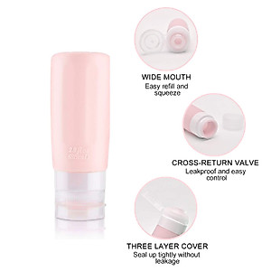 Travel Bottles for Toiletries Leak Proof Silicone Travel Bottles Set TSA Approved Travel Size Containers Refillable Accessories Lotion Shampoo Conditioner Bottles with Toiletry Bag for Travel Outdoor