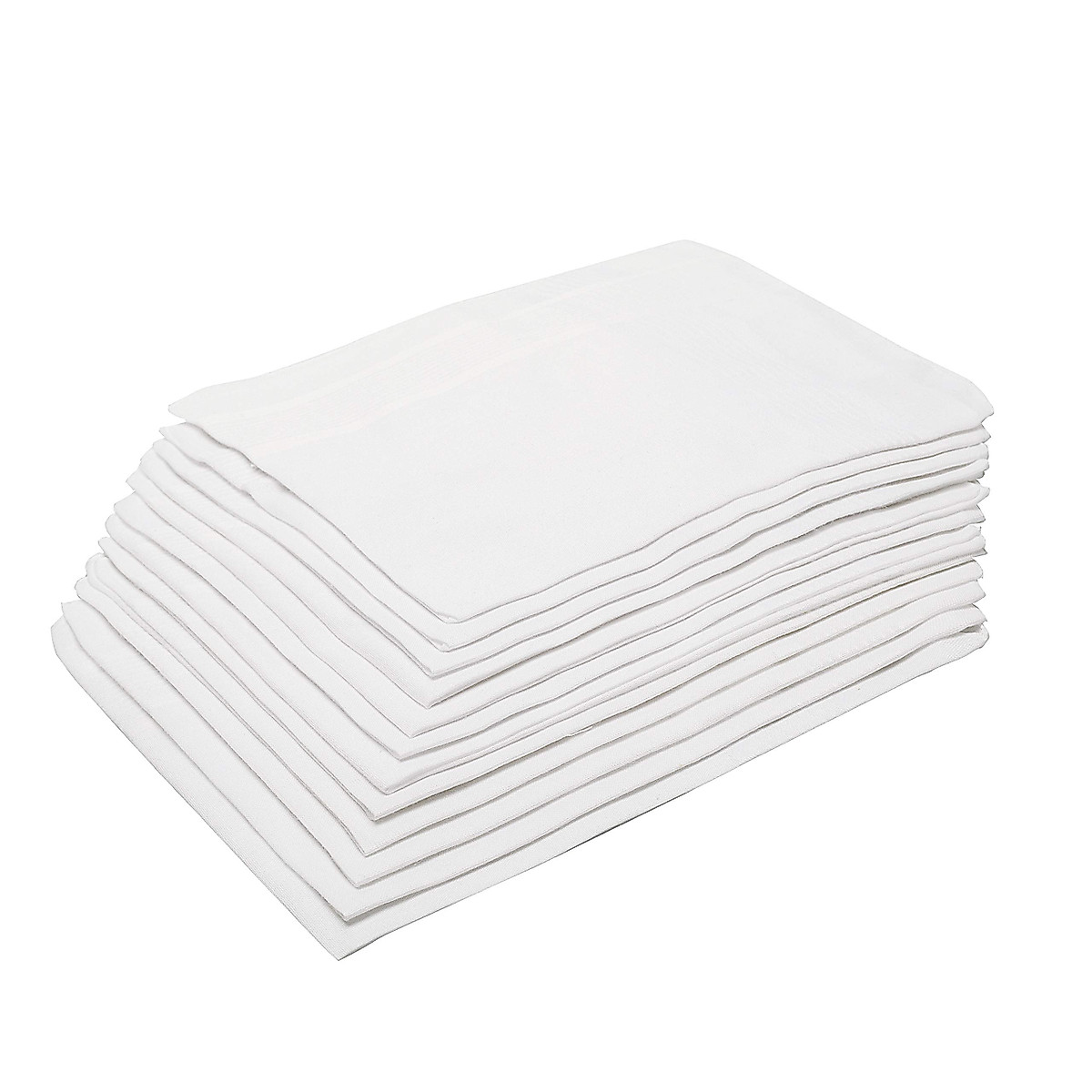 Causa Forcia Cotton Handkerchiefs for Men Thick Soft Turkish White Cotton, 12 Pack