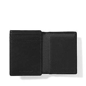 Leatherology Premium Black Oil Men's Money Clip Card Holder Wallet with ID Window